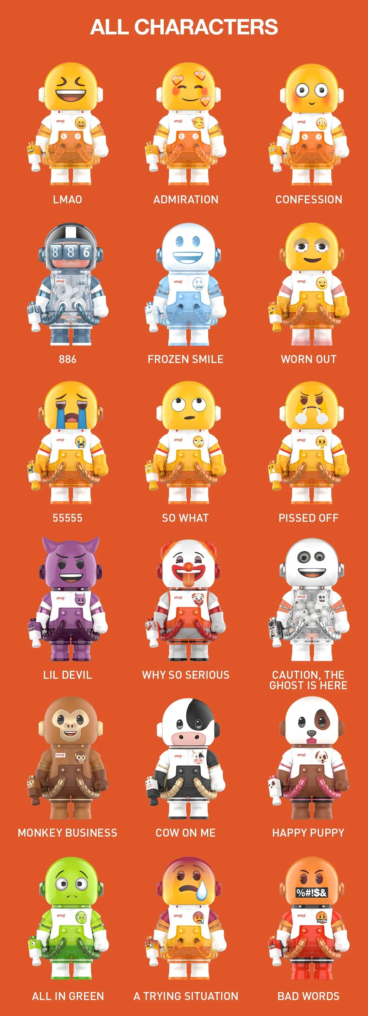 Mega Space Molly 100% × emoji Series by POP MART - Mindzai