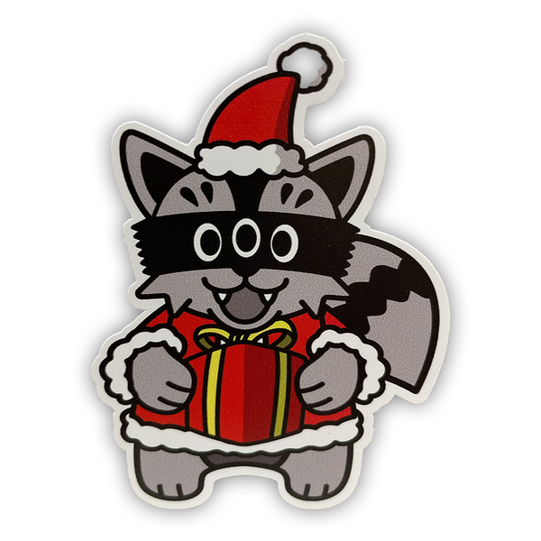 Santa Hunter Holding Present Medium Sticker - Mindzai